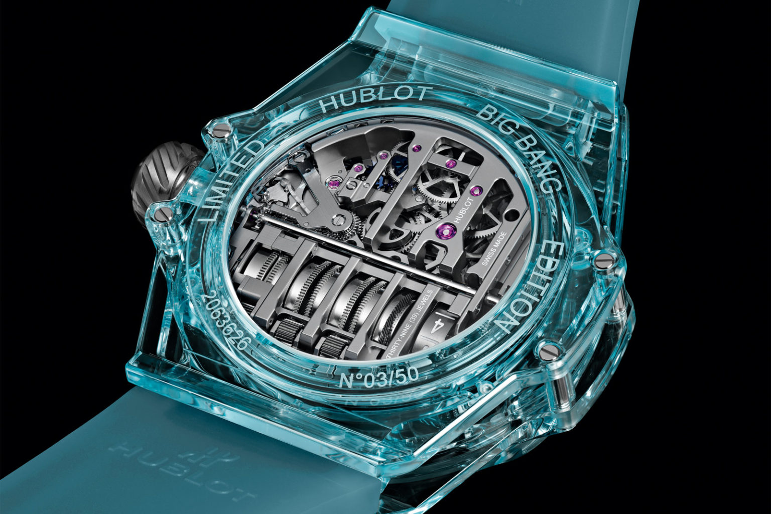 Hublot Combines a Two-Week Power Reserve and a Blue Sapphire Crystal ...