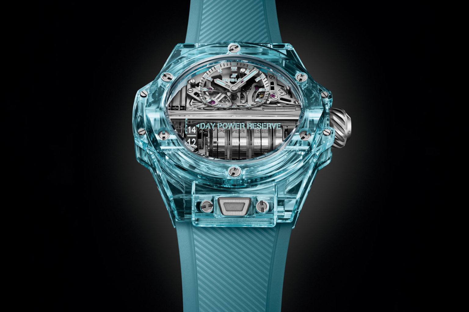 Hublot Combines a Two-Week Power Reserve and a Blue Sapphire Crystal ...