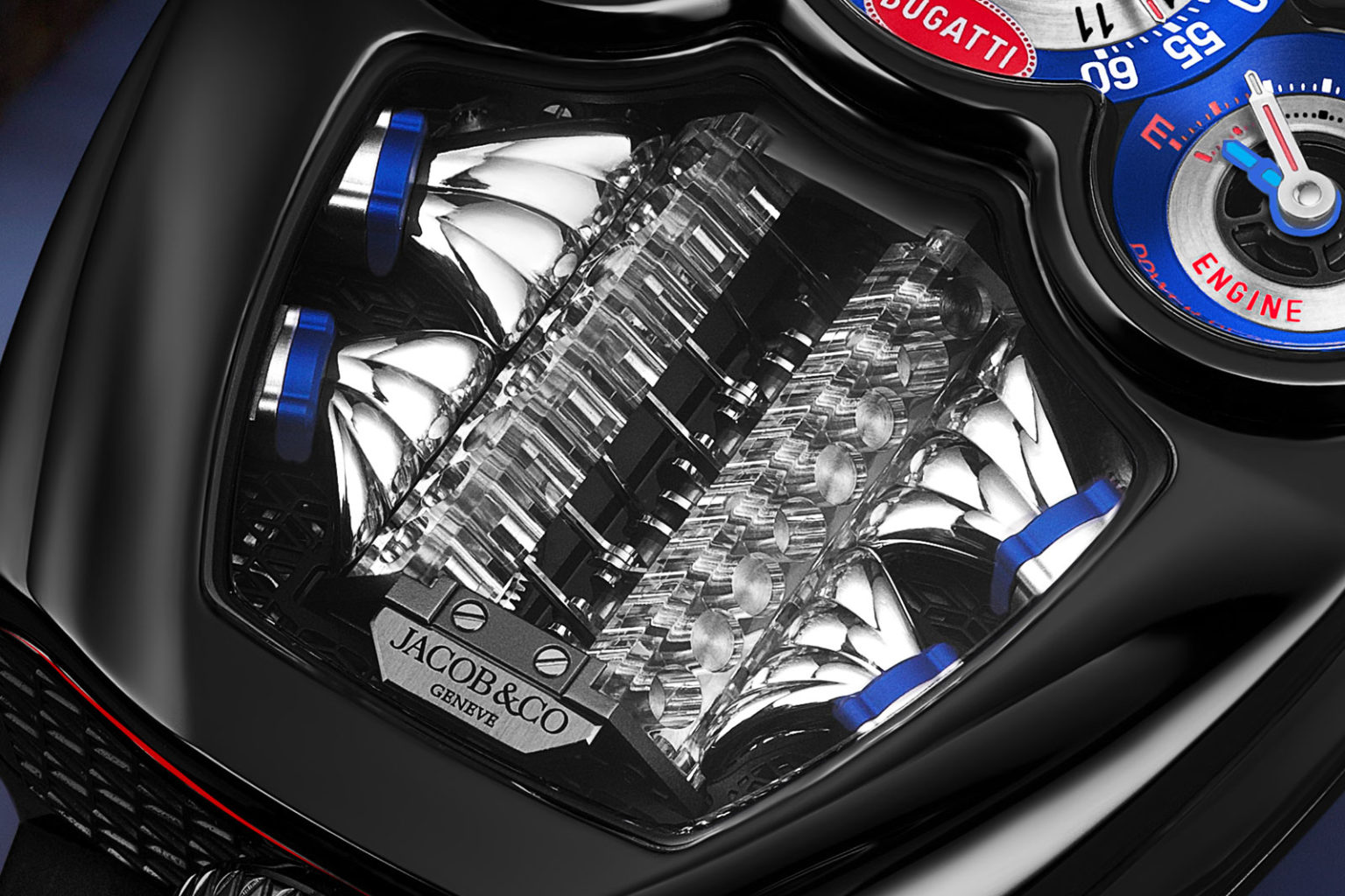 The Jacob & Co. Bugatti Tourbillon and its V16 Engine Automaton | SJX ...