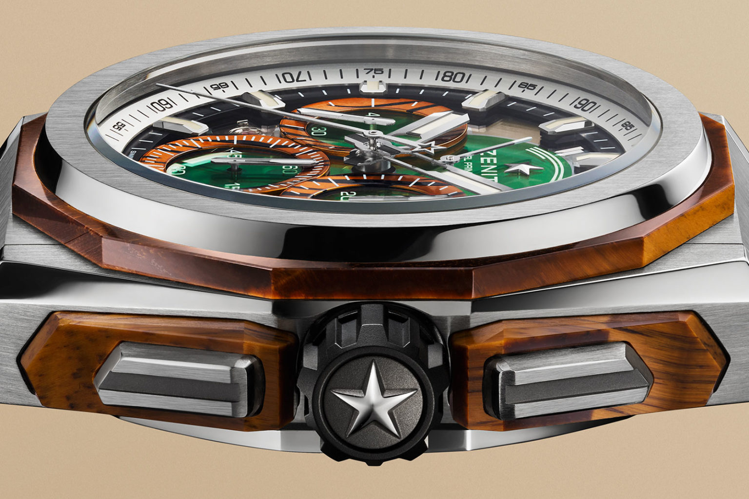 Zenith’s 1/100th Second Chronograph Inlaid with Tiger’s Eye | SJX Watches